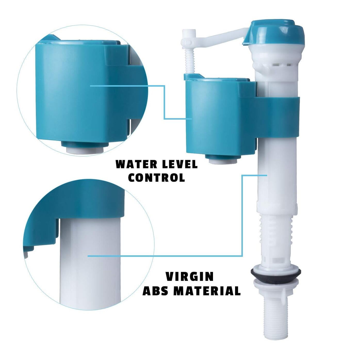 PARRYWARE MODEL Anti-Siphon Toilet Fill Valve 6" to 10" Adjustable Tank ...